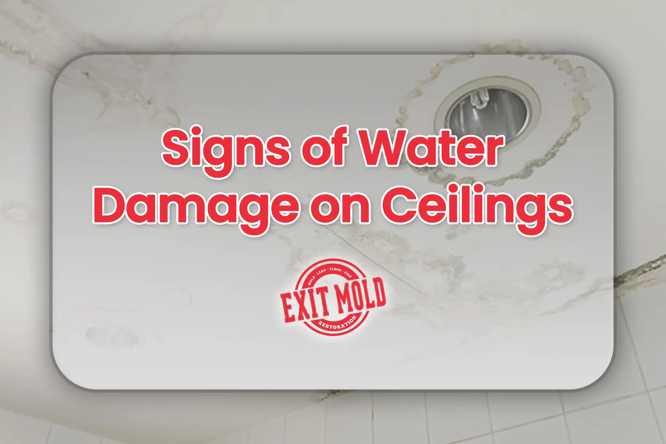 Signs Of Water Damage On Ceilings - Exit Mold